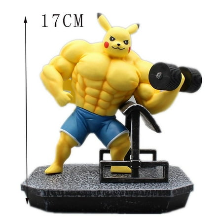 Pokemon Muscle Pikachu Gengar Weightlifting Charmander Action Figure/3 ...