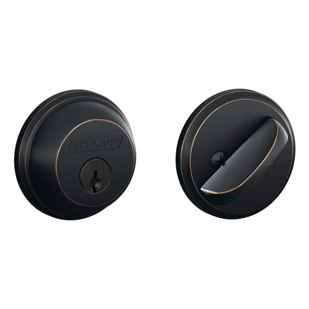 Schlage Lock B60N716 Aged Bronze Single-Cylinder Deadbolt - Quantity 1 ...