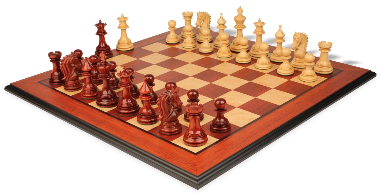 Hadrian Staunton Chess Set Padauk & Boxwood Pieces with Padauk & Bird's ...