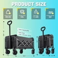 Collapsible Wagon Cart with Wheels Foldable - Lightweight 360LBS Heavy ...