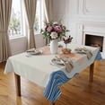 Arched Line Art Orange Sun Table Cloth 60x84in, Waterproof Rectangle ...