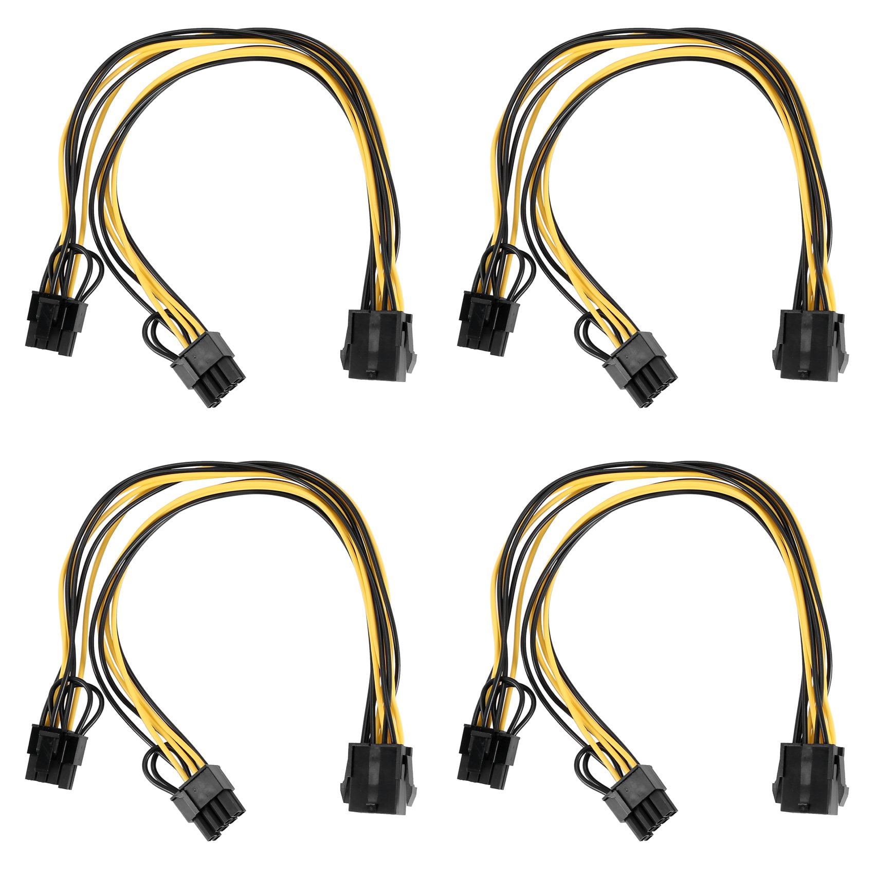 4Pcs 8 Pin PCI-E to 2 PCI-E 8 (6+2) Pin Power Cable, Splitter PCI ...