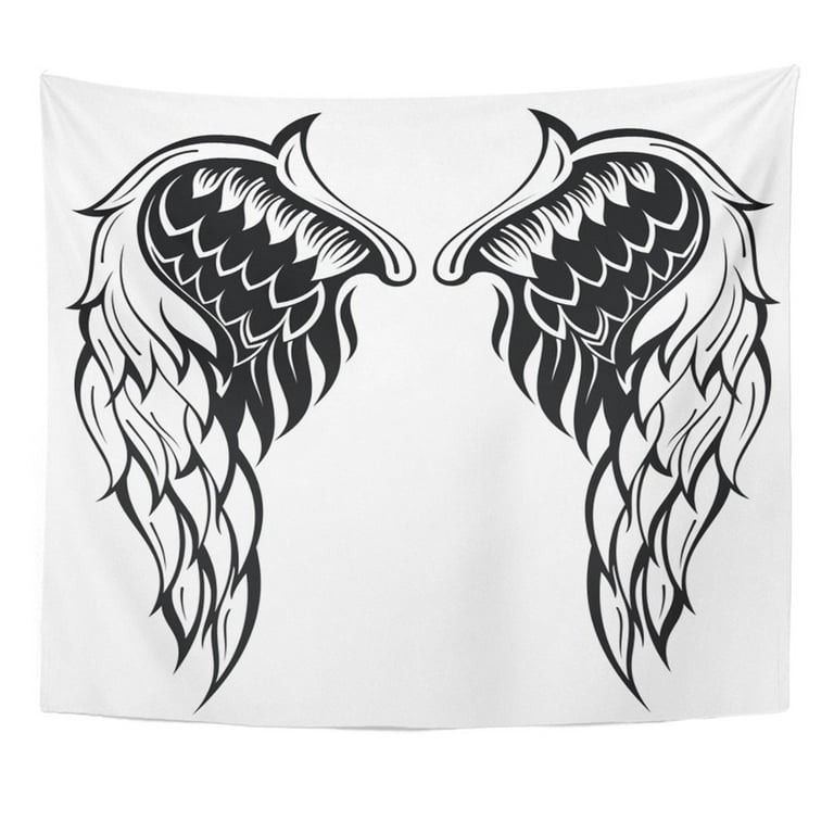 Abstract Angel Wings Tattoo
