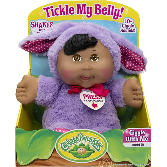 Cabbage Patch Kids Deluxe Toddler Giggle with Me, Purple Bunny Fashion ...