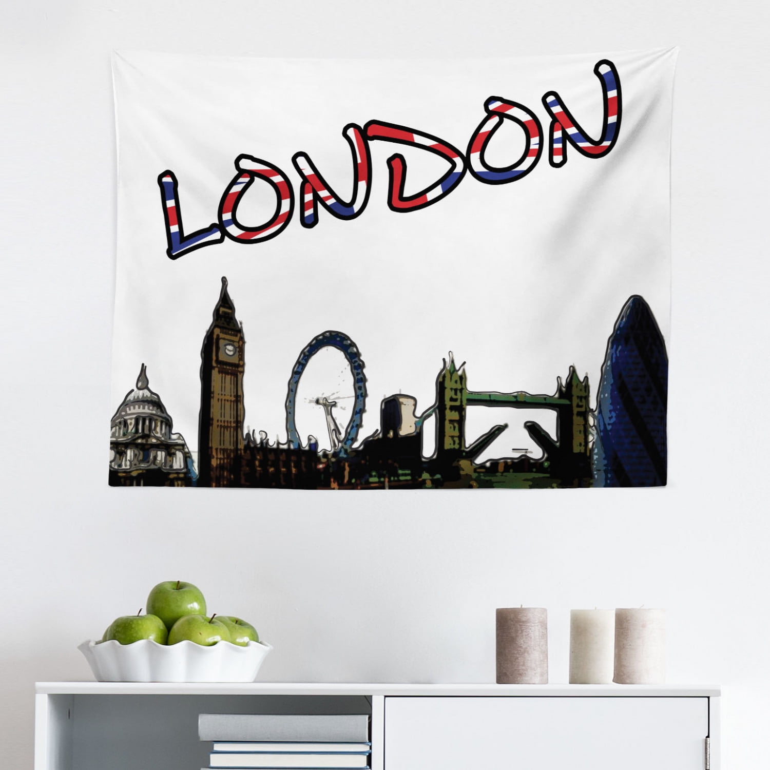 London Tapestry, Tower Bridge in London at Night Historical Cultural ...