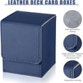 XIBUFE 2 Boxes Leather Deck Card Boxes Large Size Fit 100 Plus Sleeved ...