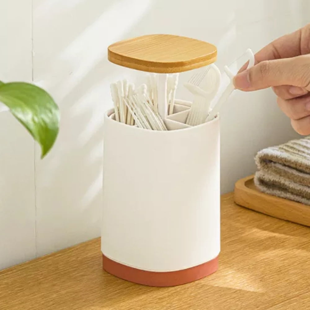 Automatic Pop-Up Press Wooden Toothpick Box Toothpick Storage Organizer ...