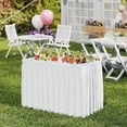 Folding Ice Cooler Table, 4 FT Portable Ice Table with Drain, Matching ...