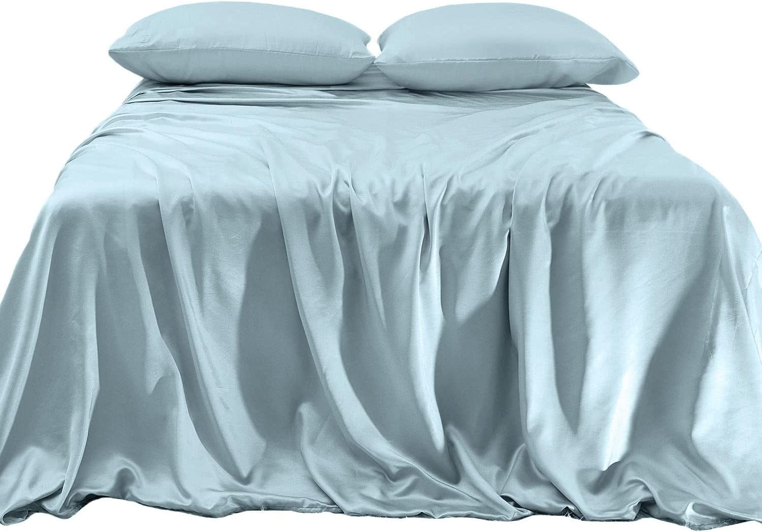 Elegant Comfort Luxurious 4-Piece Silky Satin Sheet Set Cooling Soft ...