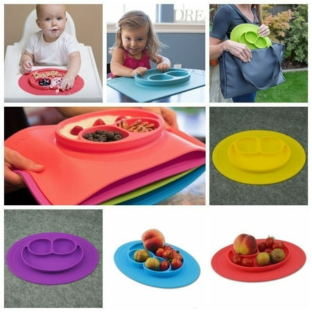 One-Piece Silicone Placemat Food Plate Mat Baby Toddler Child Kids ...