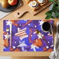 Abstract White Star Cotton Linen Placemats Set of 2, Purple Orange Ink ...