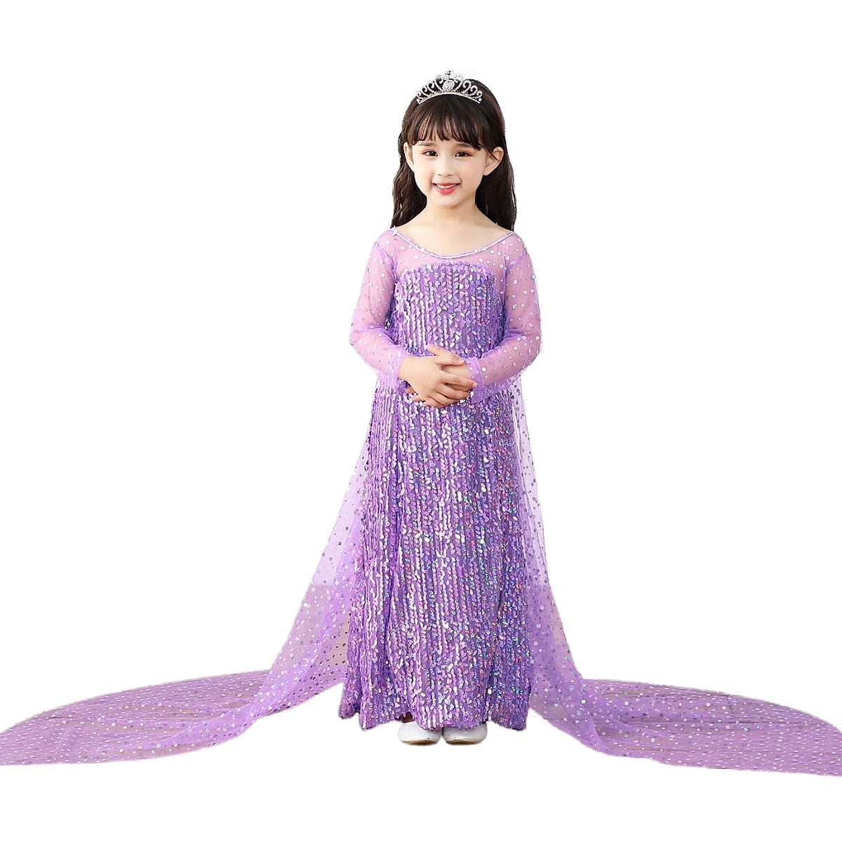 Girls Princess Dress Deluxe Queen Dress Up Kids Halloween Christmas ...
