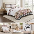 68x98in Quilt Bedding Set, Autumn Pink Pumpkin Flower Leaf Lightweight ...