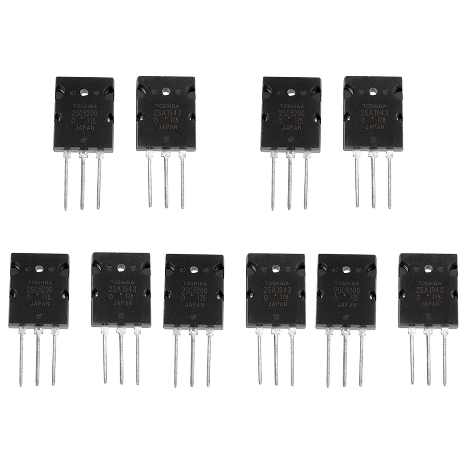 Transistor, 5 pares, negro, 2SA1943, transistores para amplificadores ...