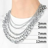 ChainsHouse Silver Chain Necklace for Men Women Rolo Stainless Steel ...