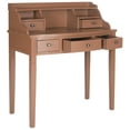 SAFAVIEH Landon Solid Contemporary 5 Drawer Writing Desk, Henna Brown ...