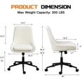 Breathable Linen Fabric Home Office Chair, Comfortable Armless Task ...