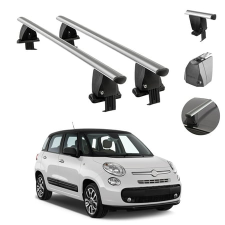 Silver Smooth Top Roof Rack Cross Bar Luggage Carrier For Fiat 500L ...