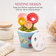 1 Set Flower Pot Measuring Spoons with Holder, Ceramic Spoons for Dry ...