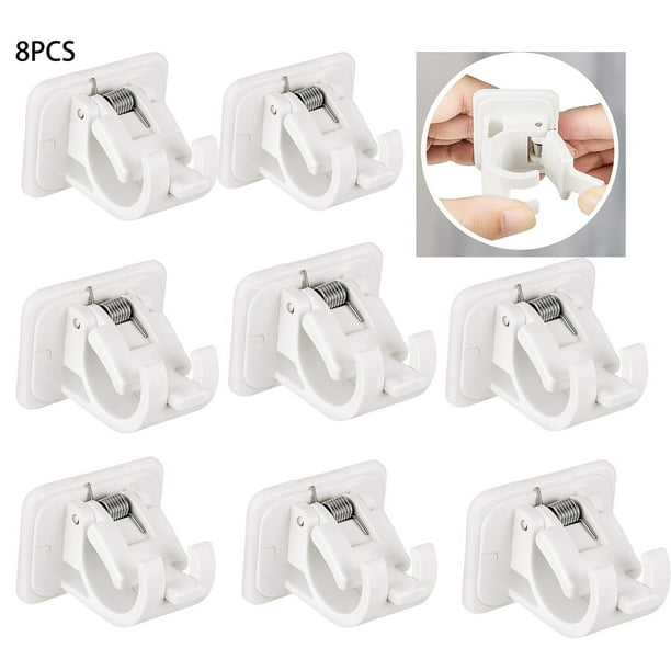 No Drill Curtain Rod Hooks Self Adhesive Curtain Rod Hooks for Home ...