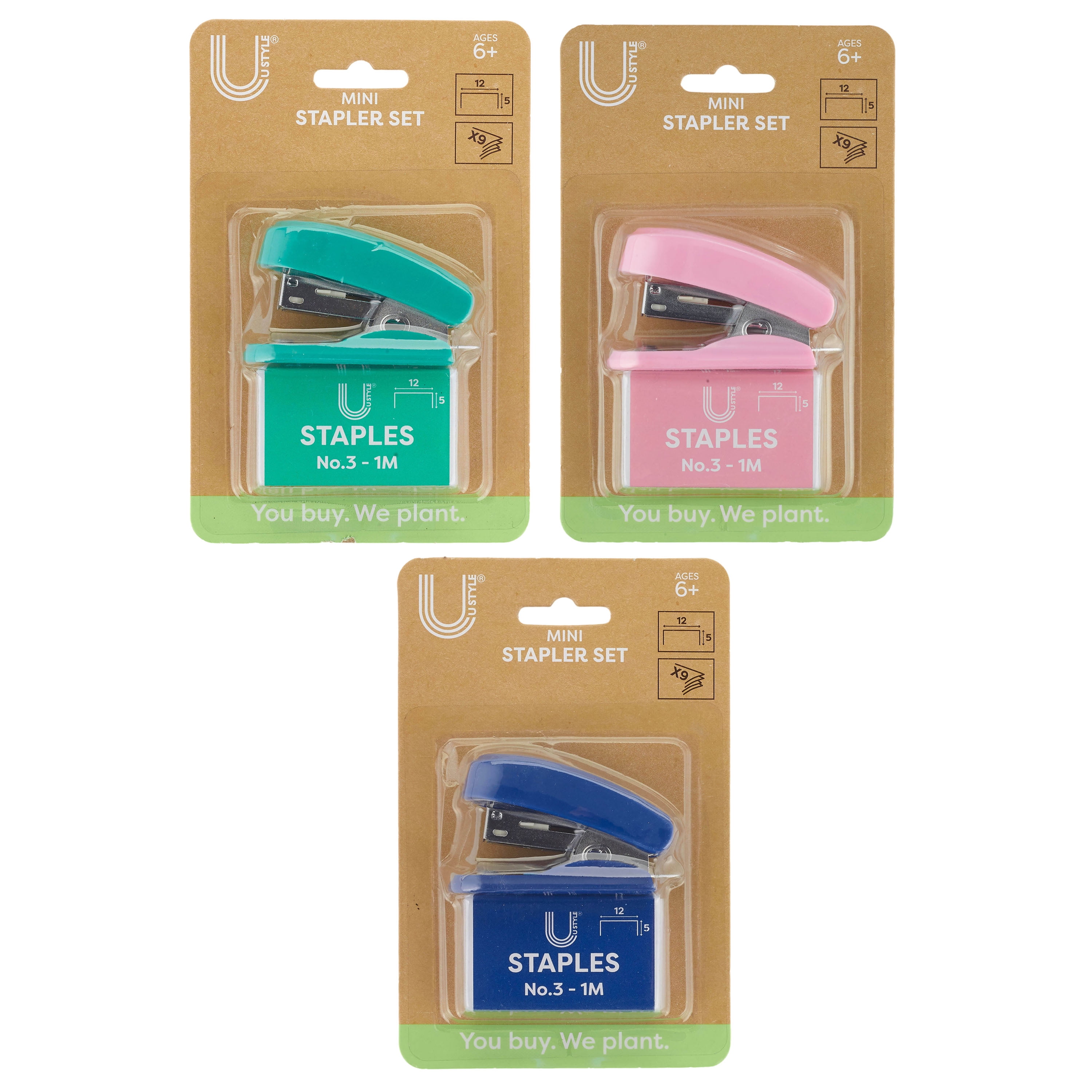 U Style Mini Stapler Set with Staples, Colors Vary, No. 2722 - Walmart.com