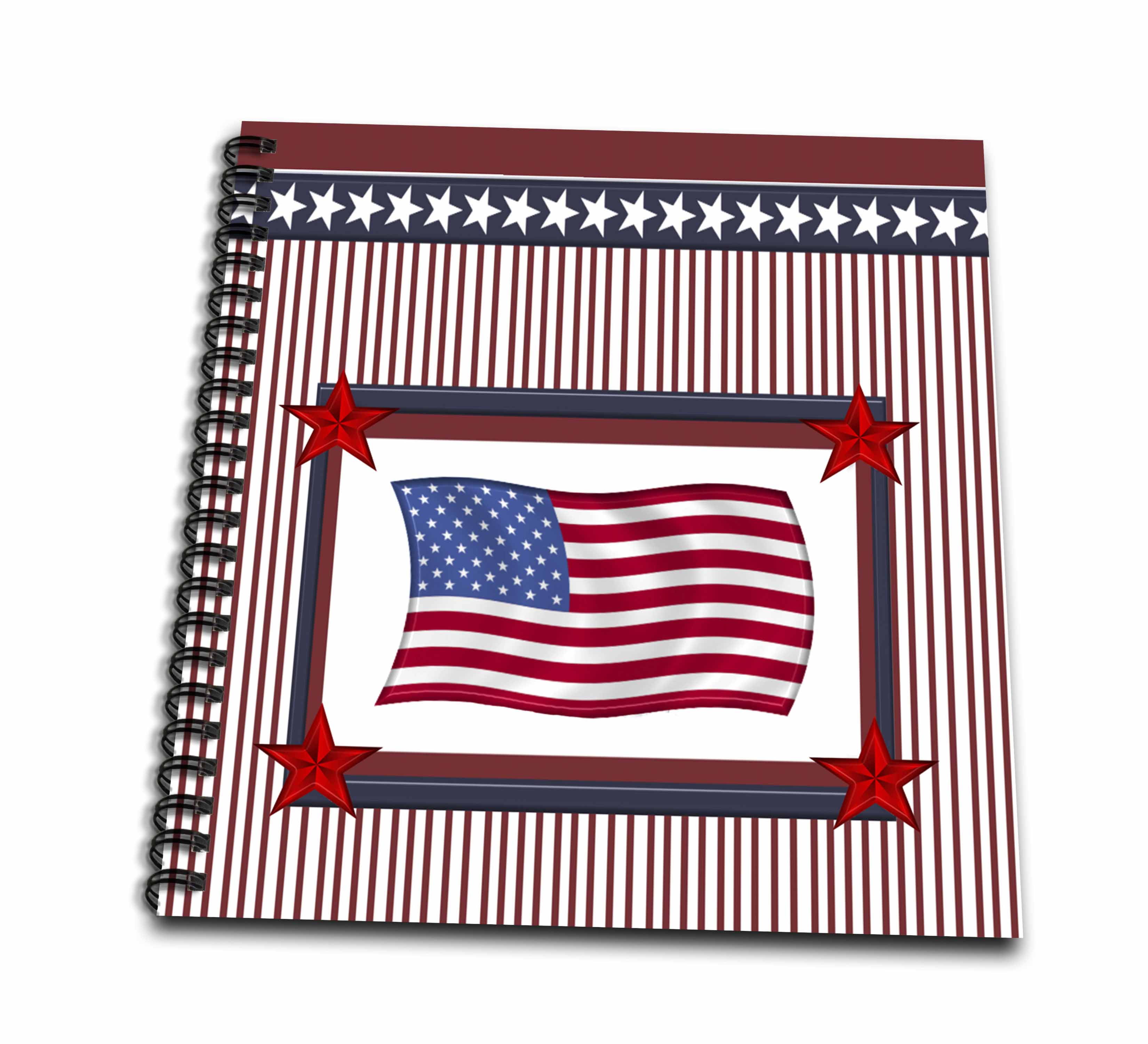 3dRose American Flag in Frame of Stars and Stripes, Red, White, and ...