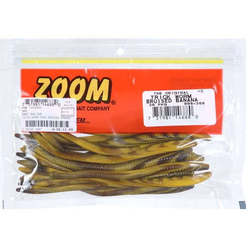 Zoom Trick Worm 6.5'' Bruised Banana 20pk - Walmart.com