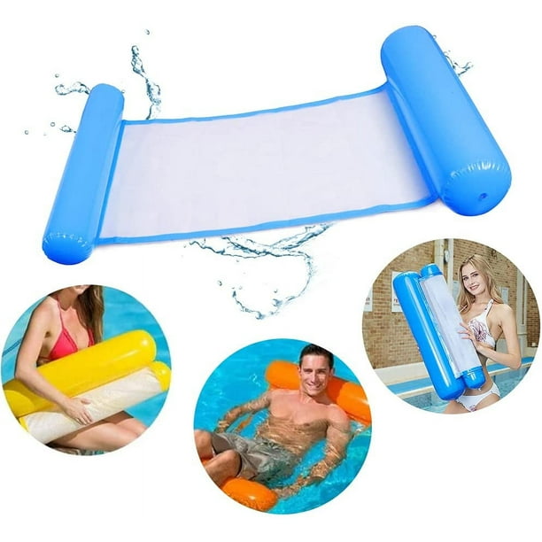 Inflatable swimming bed, water hammock 4-in-1 lounge chair Pool lounge ...