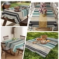 Bohemian Stripes Teal Brown Beige Table Cloth 60x84in, Waterproof ...