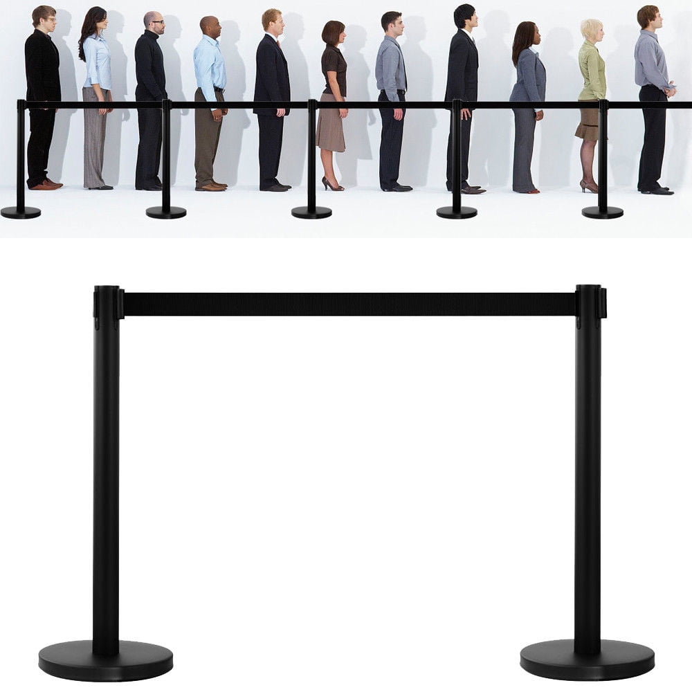 Ktaxon 2pc Retractable Stanchion Set Line Barrier Post Rope Crowd ...