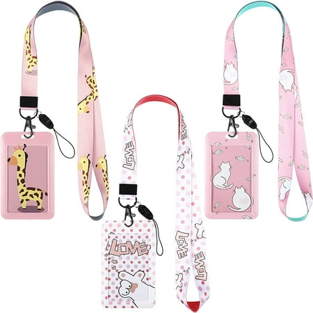 Cute Lanyard with ID Badge Holder Neck Pouch Cartoon Lanyard for ...