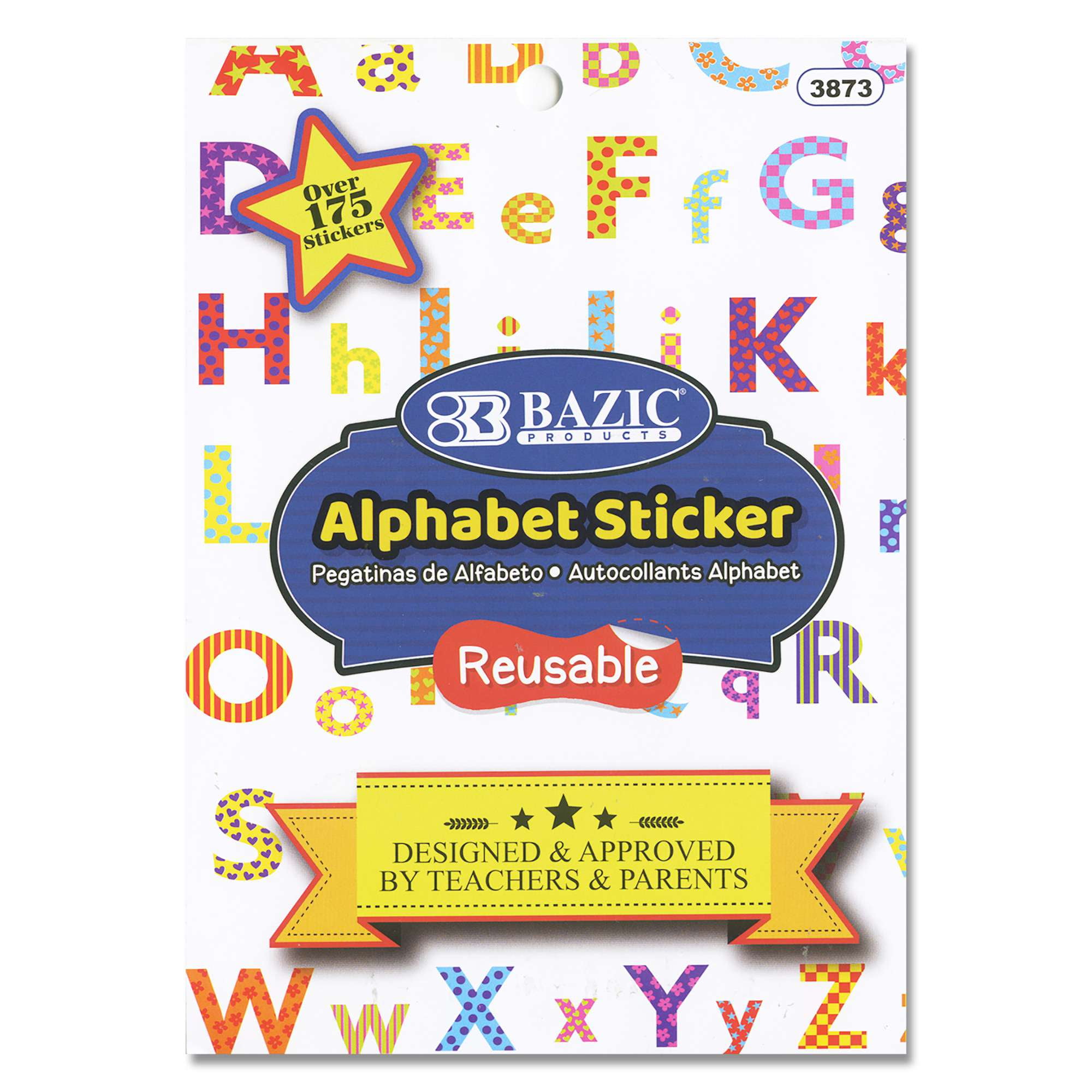BAZIC Alphabet Sticker Book 175+ Stickers, A to Z Sticker for Kids, 1 ...