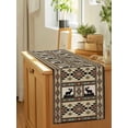 Burlap Table Runner 36 Inches Long, Ethnic Abstract Square Triangle on ...