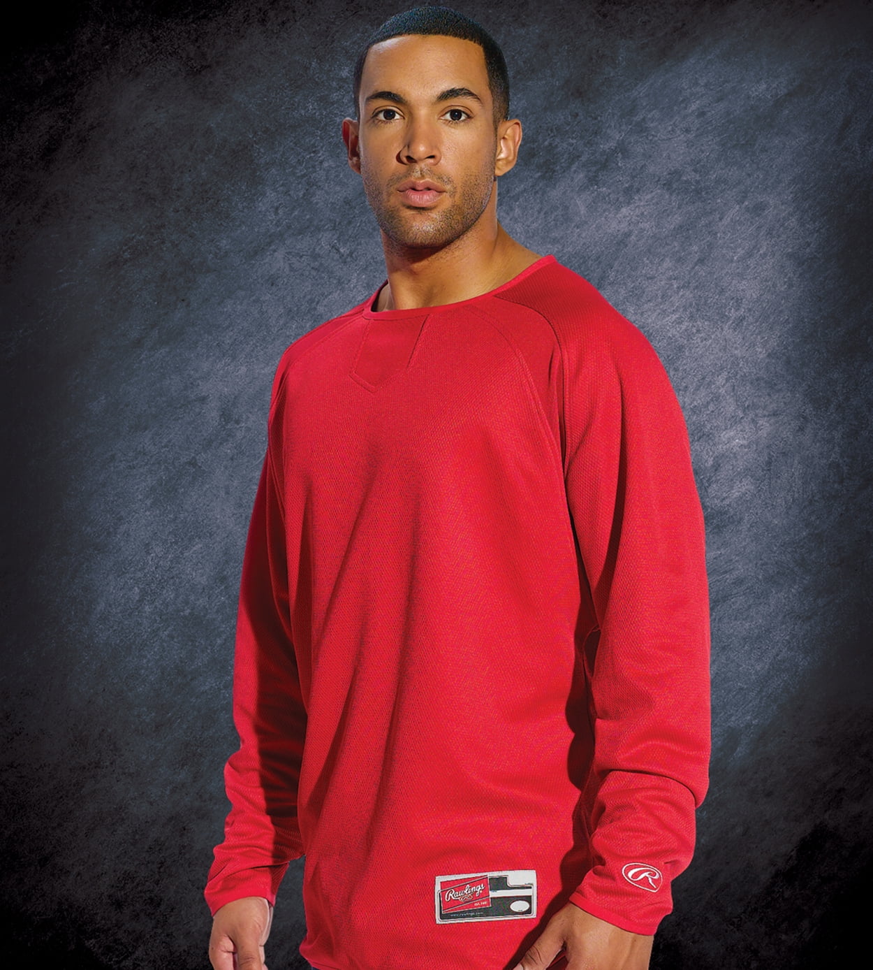Rawlings Men's Flatback Mesh Long Sleeve Fleece Pullover - RP9705 ...