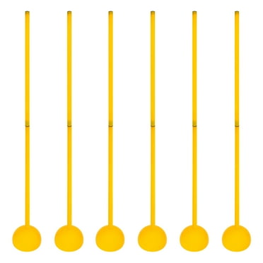 Crown Sporting Goods 6 Agility Poles with 3 Bases, Yellow Poles, Soccer ...