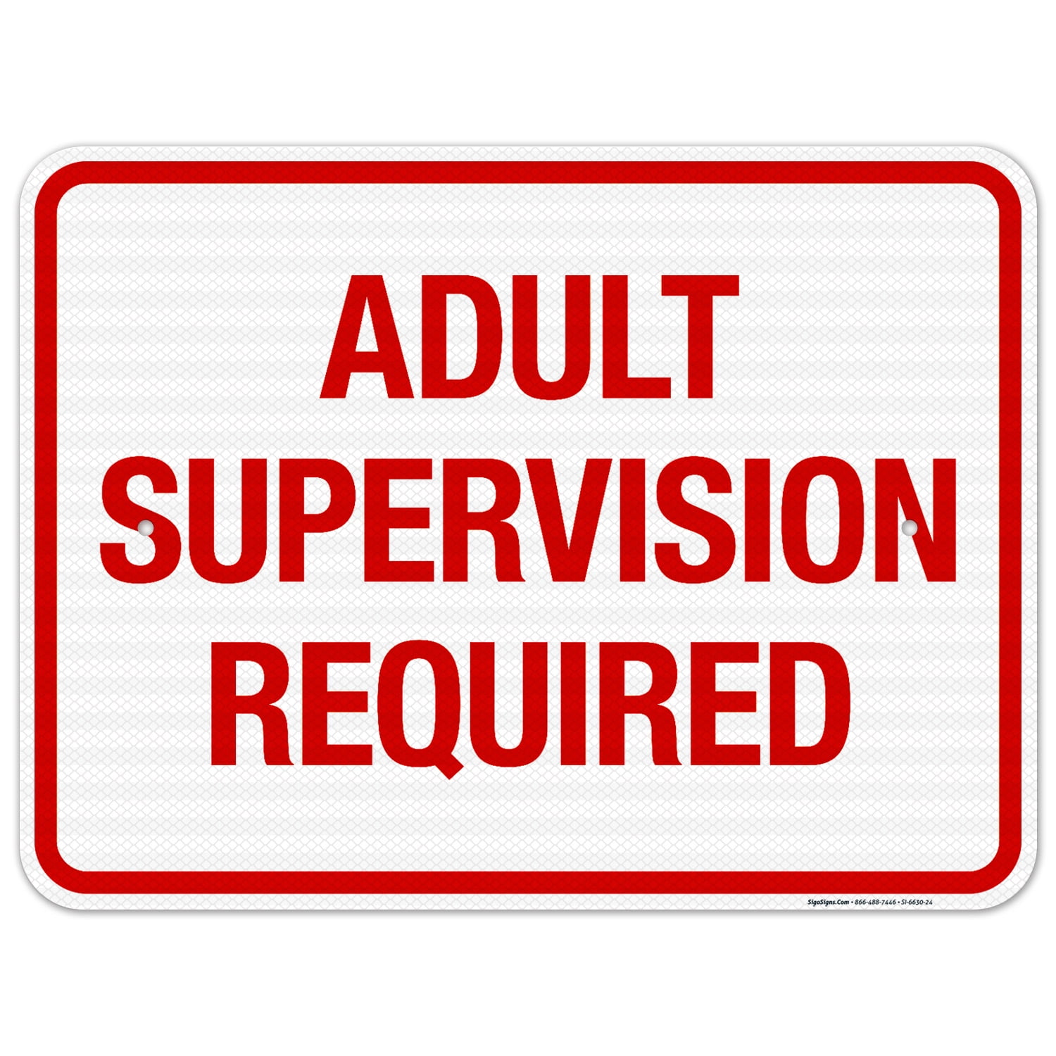 Adult Supervision Required Sign, Pool Sign, (SI-6630) - Walmart.com