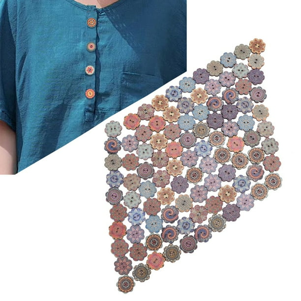Botones Surtidos Botones De Madera, Botones De Ropa Botones, 100 Piezas ...