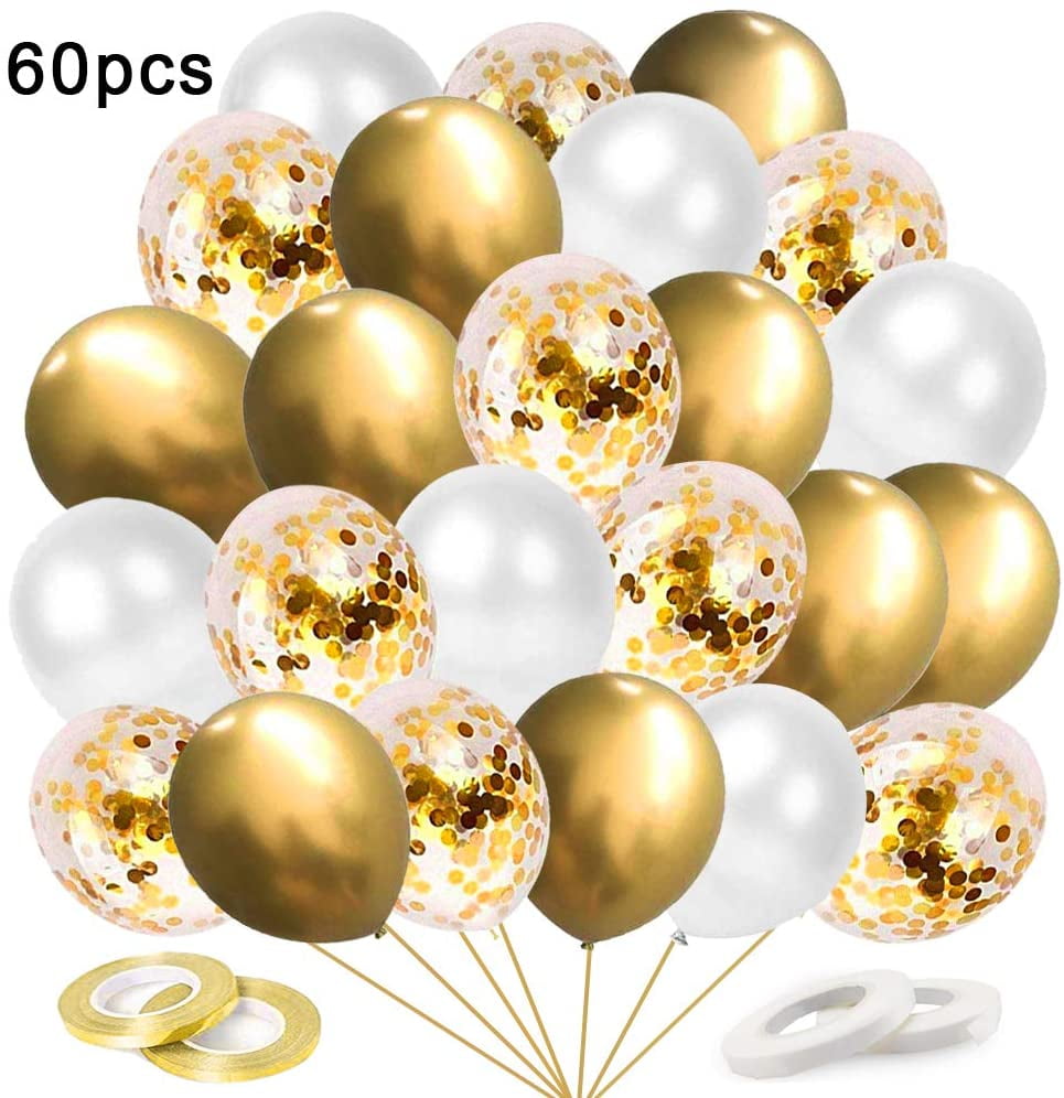 Metallic Gold Balloons, 60 Pieces Golden Confetti Balloons, Wedding ...