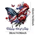 4th of July Patriotic Butterfly Window Decals, 15x17in Red White Blue ...