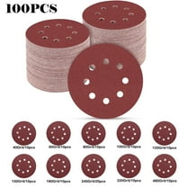 125mm Sanding Discs 80/120 Grit Sandpaper Sheet, 5 Inches 50Pcs Hook ...