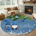 5ft Round Rug Blue Teal Gnomes Christmas Area Rugs for Living Room ...