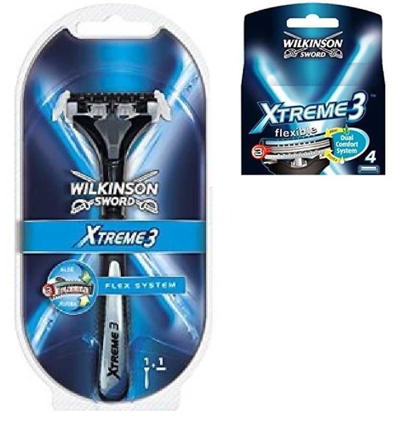 Wilkinson Sword Xtreme3 Razor Handle w/ 2 Refill Razor Blades ...