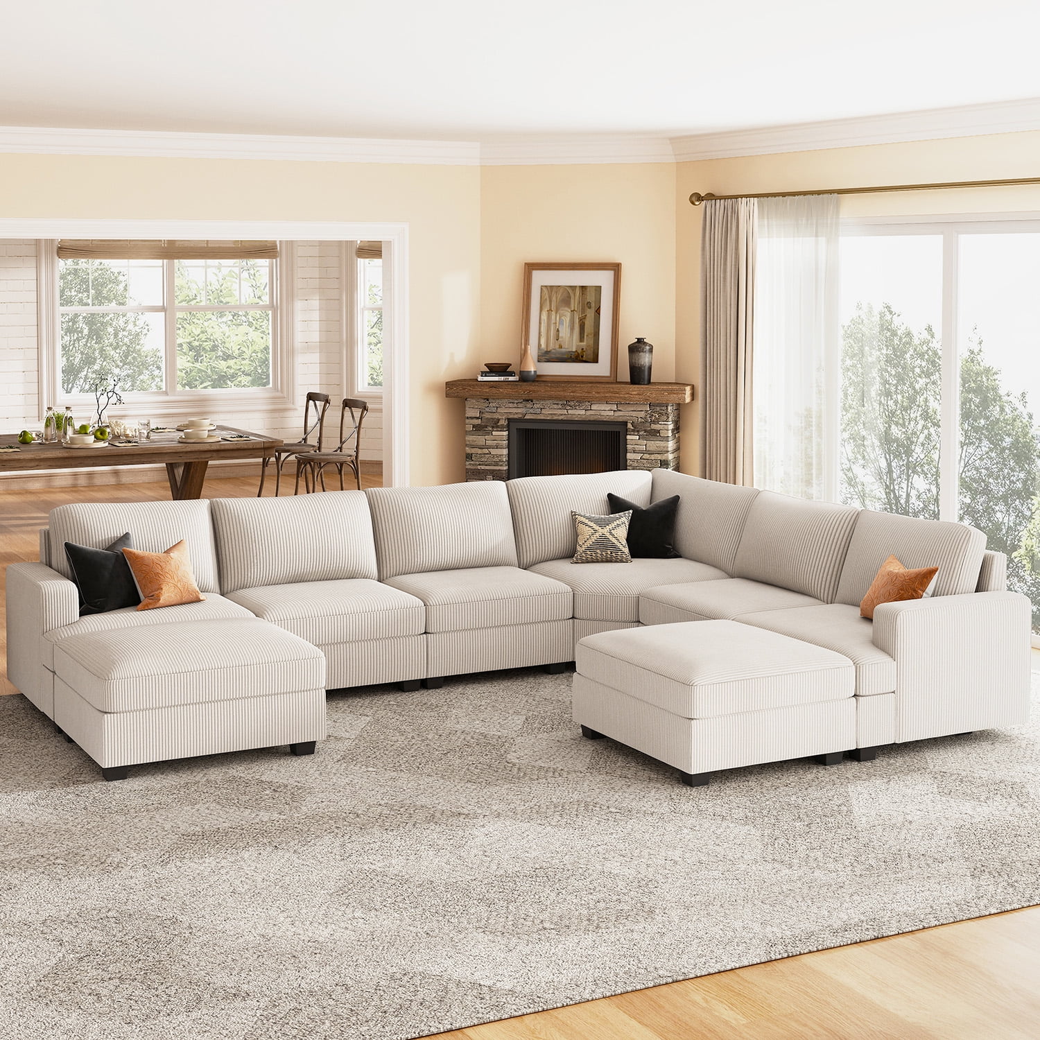 Click here for Honbay 128.1 Modular Sectional Sleeper Sofa Bed Co... prices