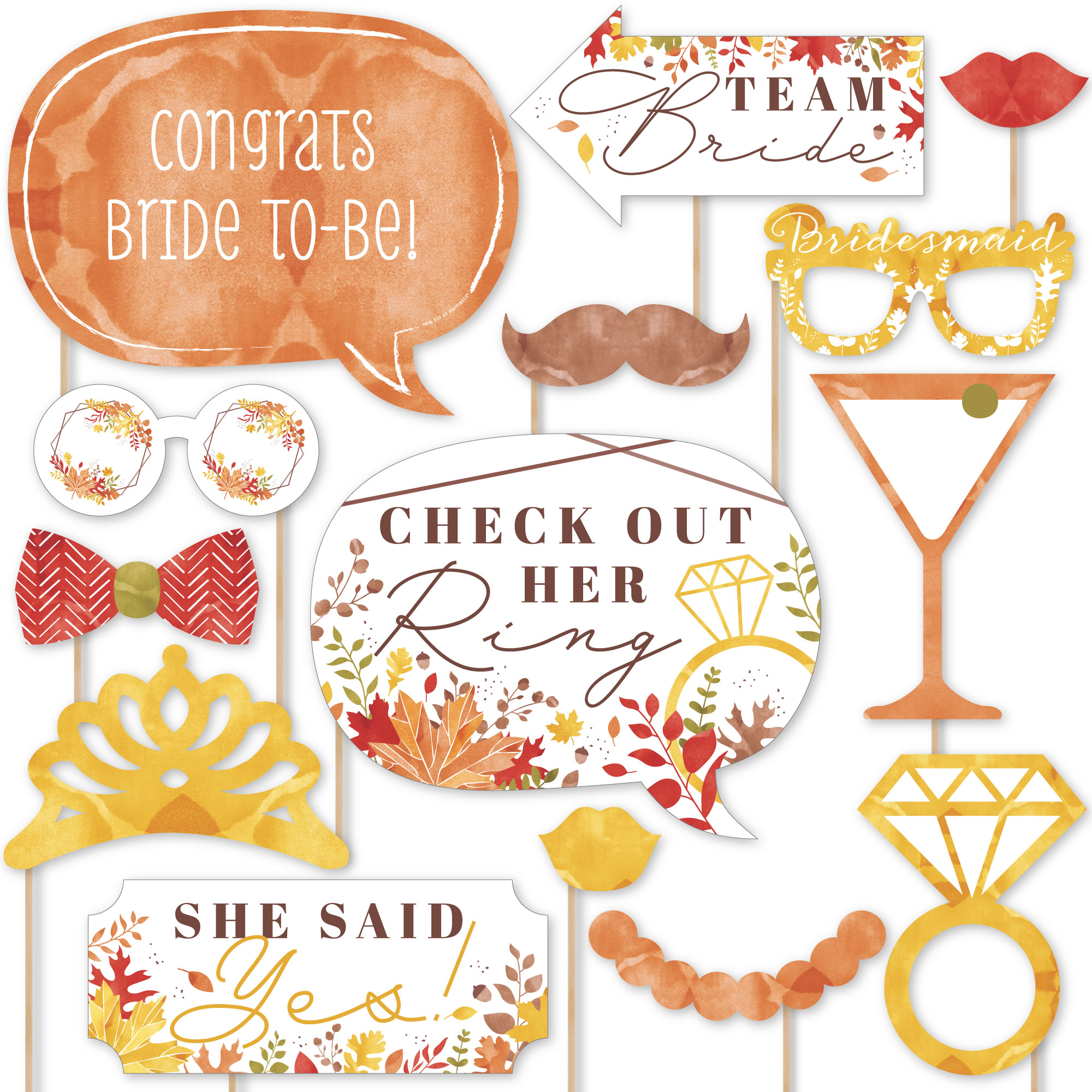 Big Dot of Happiness Fall Foliage Bride - Autumn Leaves Bridal Shower ...