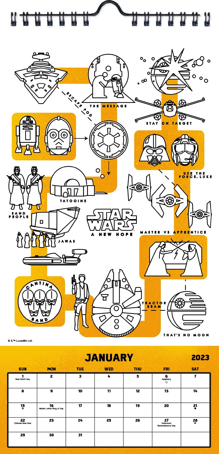 Trends International 2023 Star Wars: Saga Mini Poster Calendar Trends International 2023 Star Wars: Saga Mini Poster Calendar