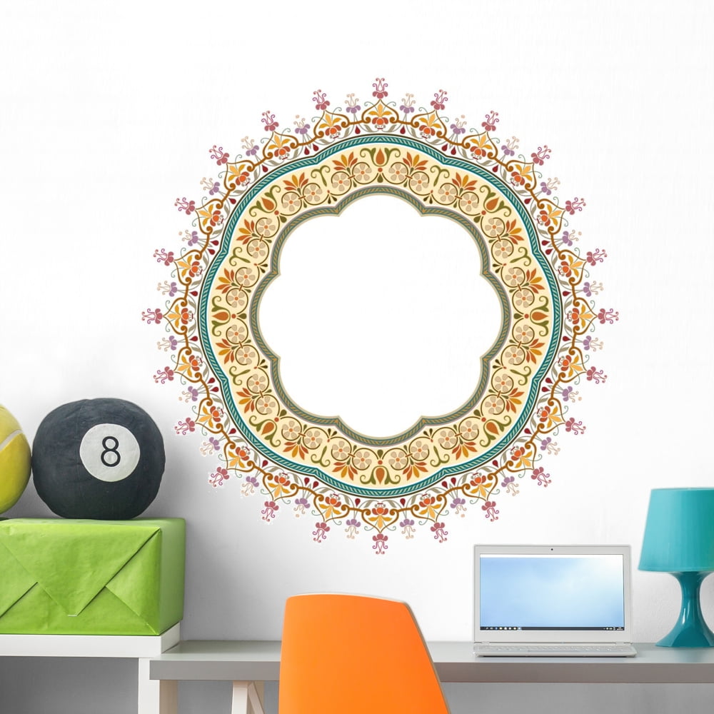 Vector Abstract Circular Floral Wall Decal by Wallmonkeys Peel and ...