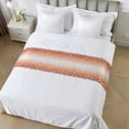 Bed Runner Orange Dots Linen Bedding Scarves Soft Decorative Bed Flag ...