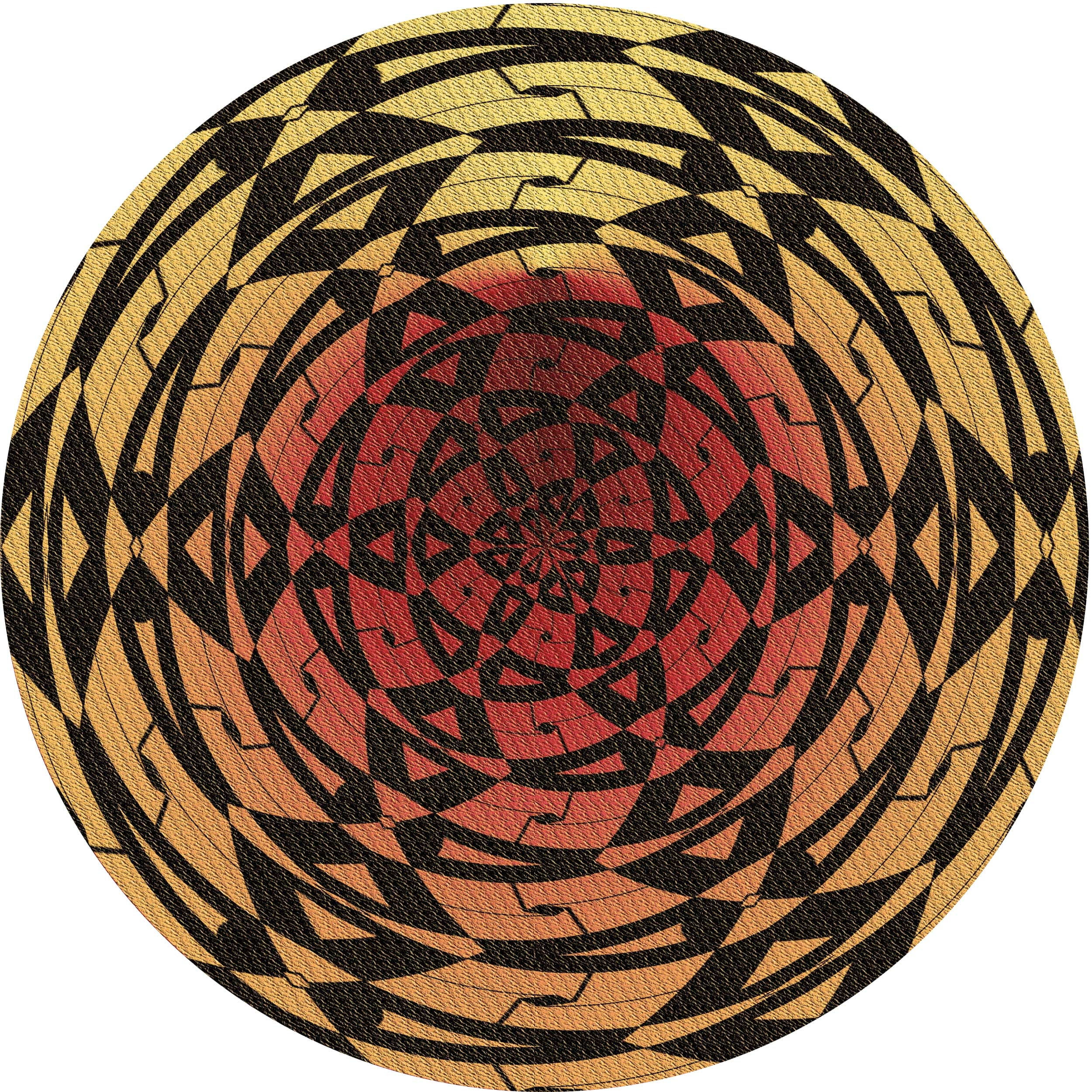 Ahgly Company Indoor Round Patterned Blood Night Red Area Rugs, 6 ...