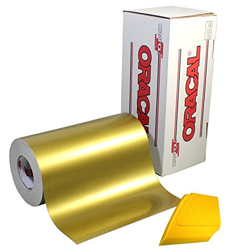 Oracal 651 Permanent Glossy Metallic Gold Adhesive Vinyl (12" x 25ft w ...