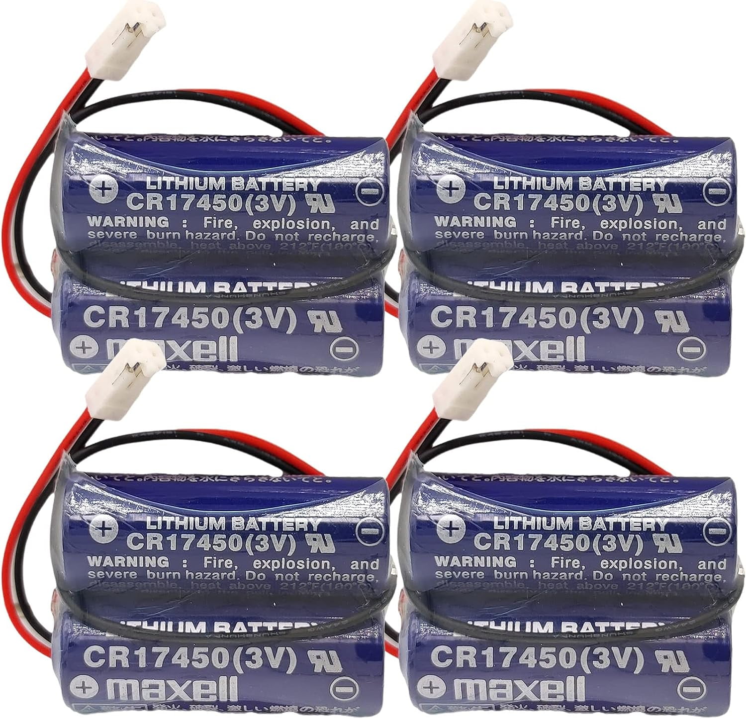 (Pack of 4) 2600mAh 2CR17450-2WK27 / D80UB016170 3V Replacement PLC ...